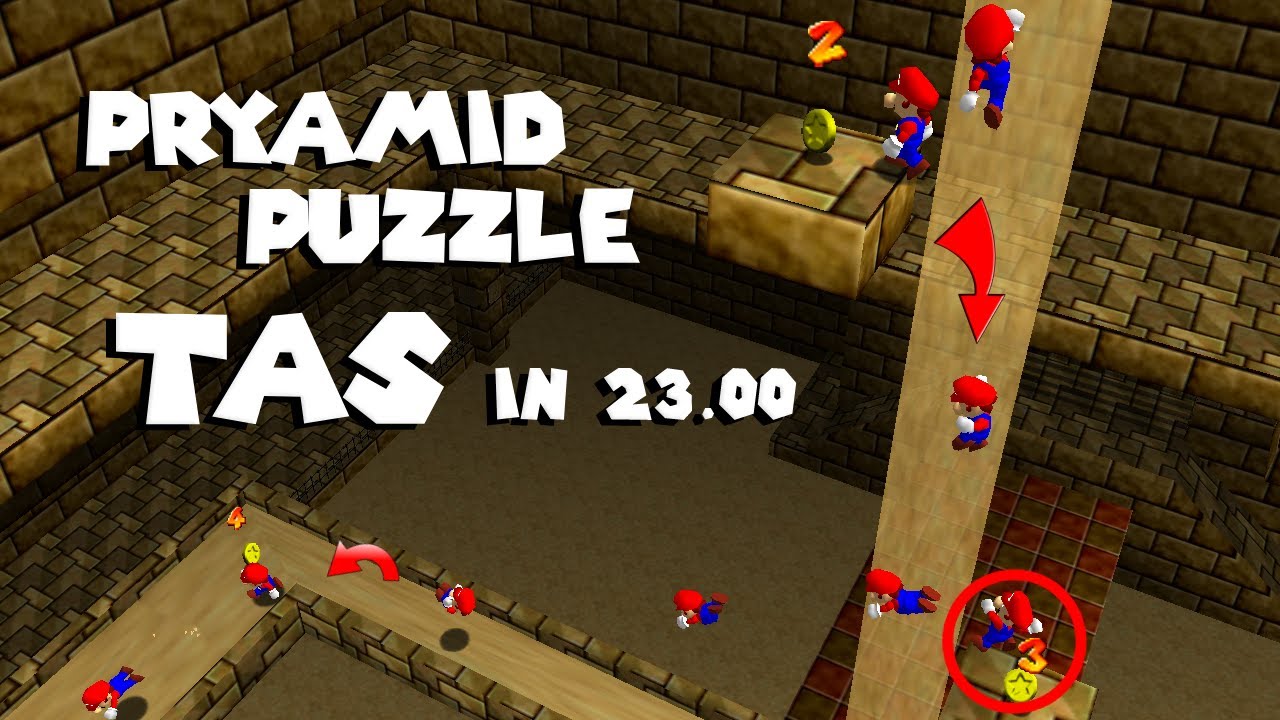 [TAS] SM64 - Pyramid Puzzle in 23"00 - YouTube