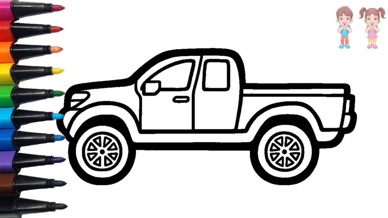 Dibuja y Coloración 4x4 Pick Up Car 🚙🚔🌈 Dibujos y coloración Para Niños ...