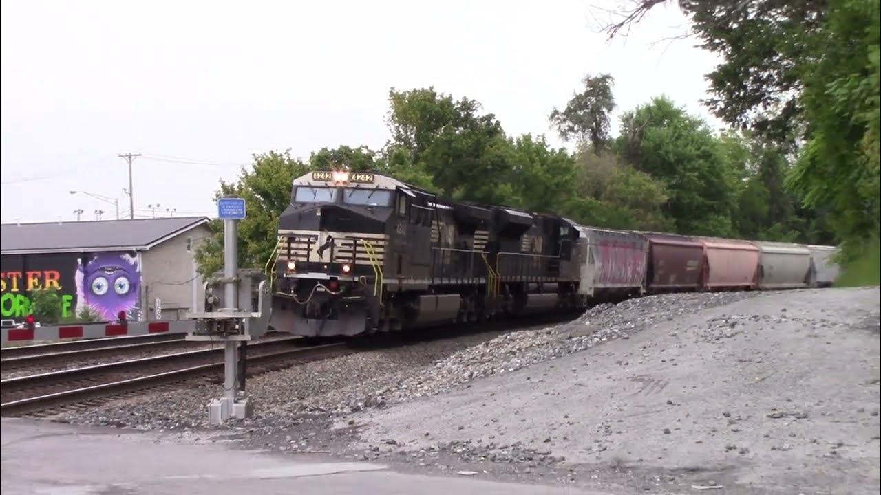 Trainspotting: NS #4242 leads a NS manifest at Somerset, KY - YouTube