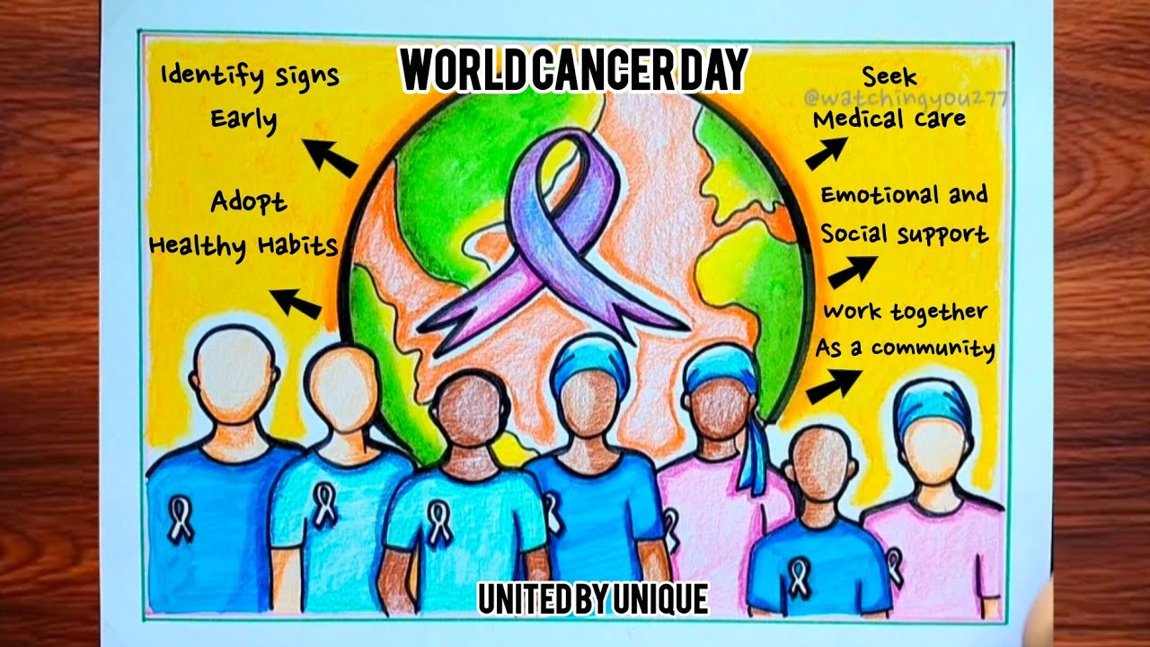 World Cancer Day Drawing|How to Draw World Cancer Day|Draw Cancer Day ...