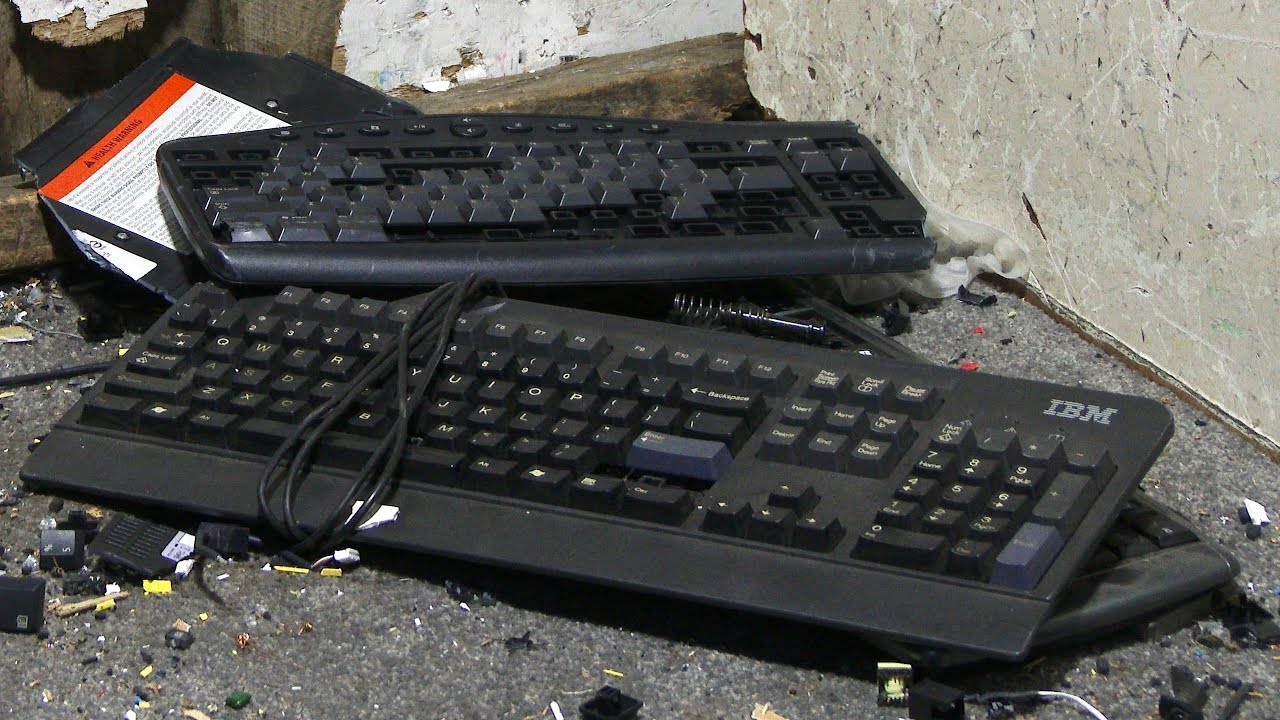 Smash Computer Keyboards - YouTube