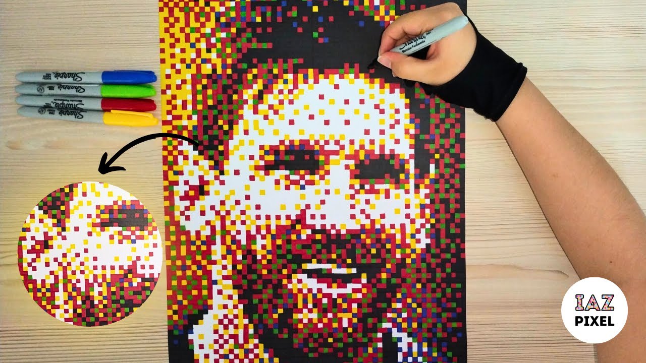 Pintando a LIONEL MESSI en PIXEL ART | IAZ PIXEL - YouTube