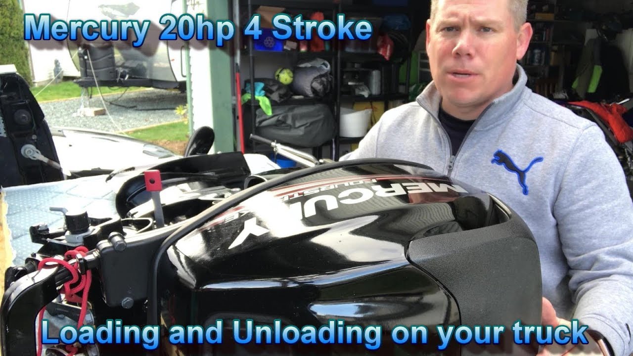 Mercury 20hp easy load and unload from your truck - YouTube
