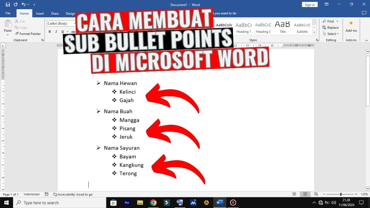 Cara Membuat Sub Bullet Points Di Microsoft Word YouTube cara-membuat-sub-bullet-points-di-microsoft-word-youtube