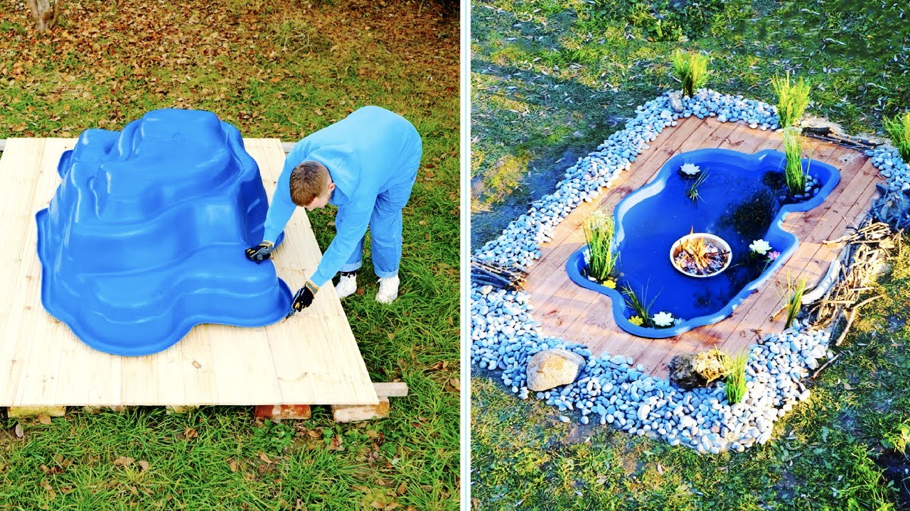 DIY pond in your backyard. Yes, you can build such a pond yourself ...