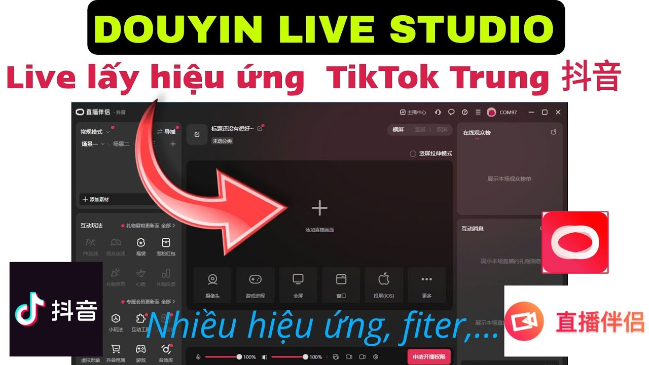 Cách Đăng Nhập Douyin Live Studio Lấy Hiệu Ứng Fiter TikTok Trung Dễ ...