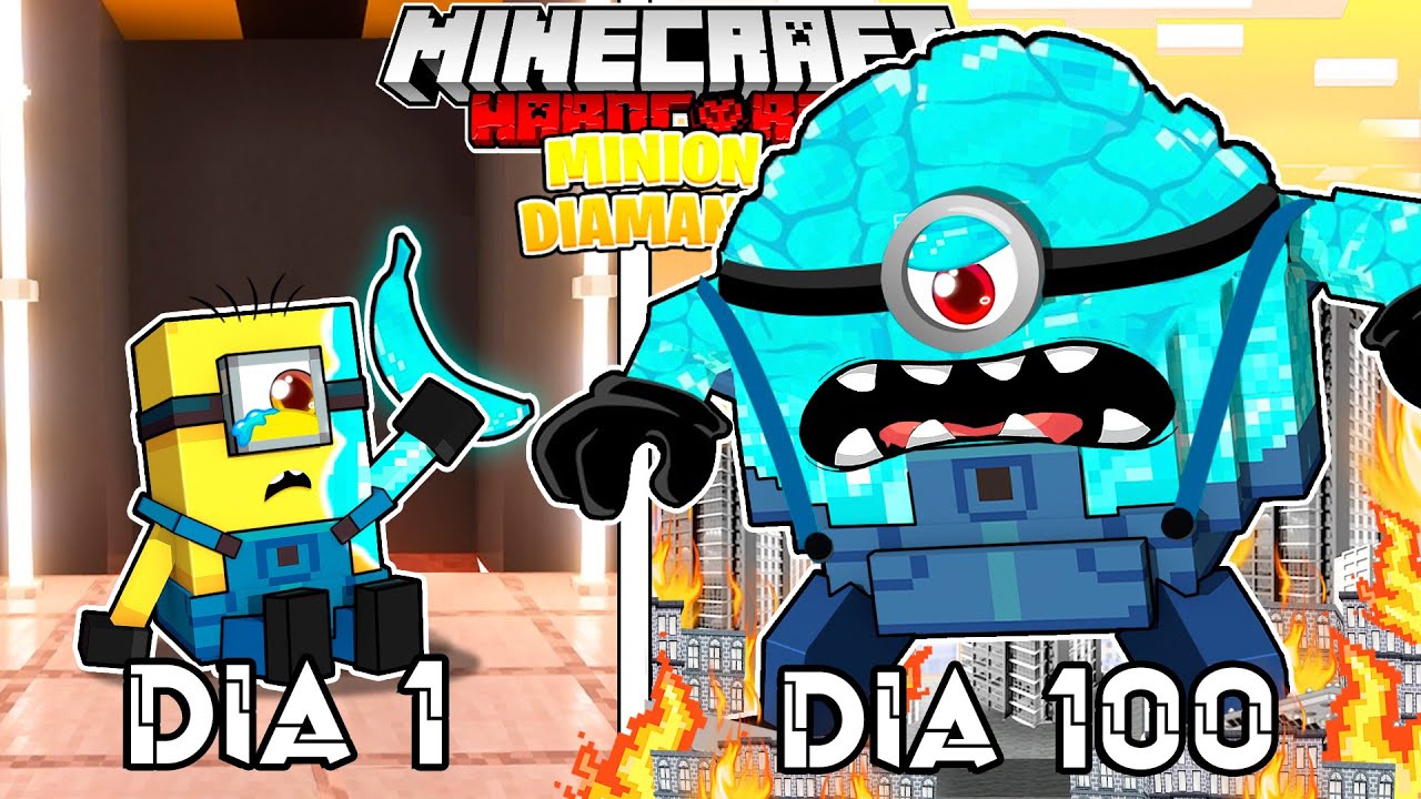 🟥SOBREVIVÍ 100 DÍAS siendo MINION DE DIAMANTE Minecraft HARDCORE ...