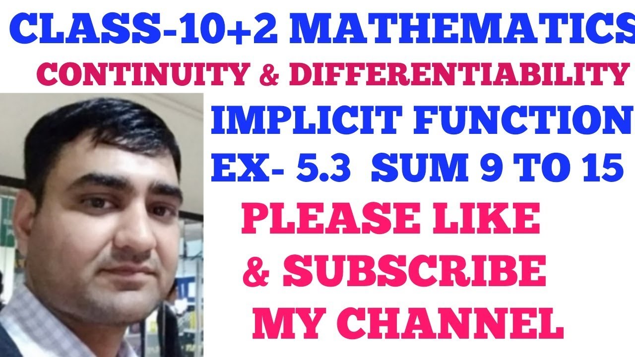 Ex 5 3 Part 2 Class 12 Maths Implicit Functions Class 12 Ex 5 3 Maths Solution Ncert Youtube