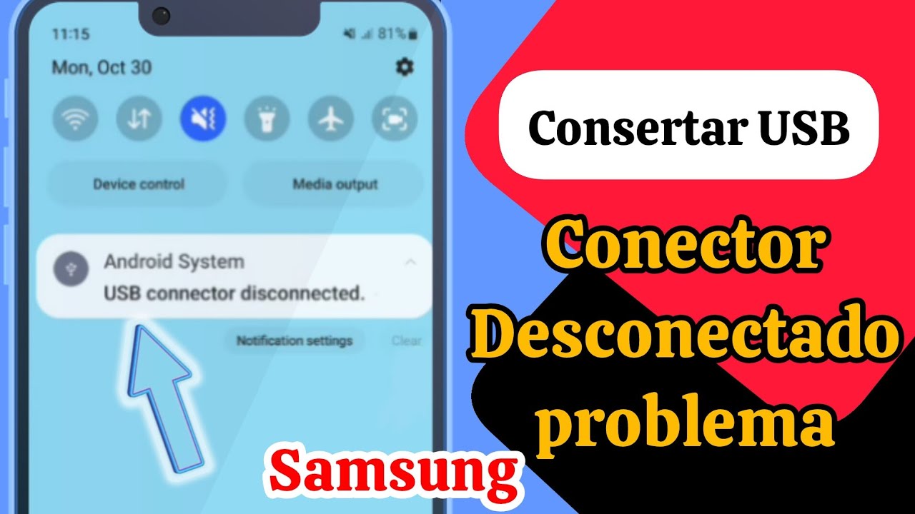 Como corrigir o problema do conector USB Samsung conectado e ...