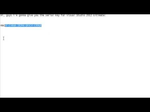 Visual Studio 2012 Ultimate Serial Key!!! {WORKING!!!}
