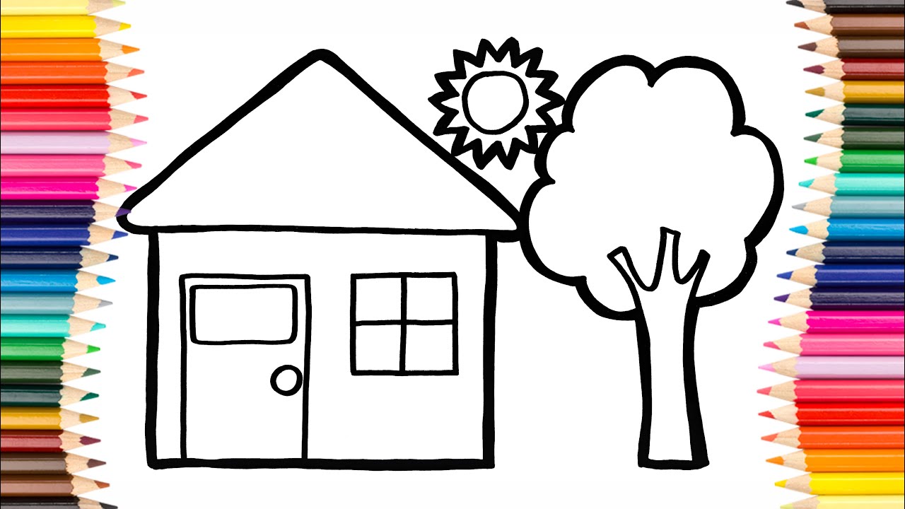 How To Draw A House For Kids And Toddlers - YouTube