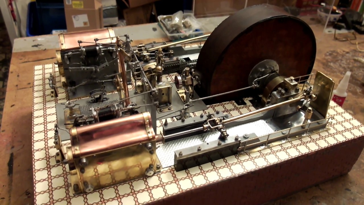 Antique Corliss Twin Tandem Mill Engine - made by Ted Atherton - YouTube