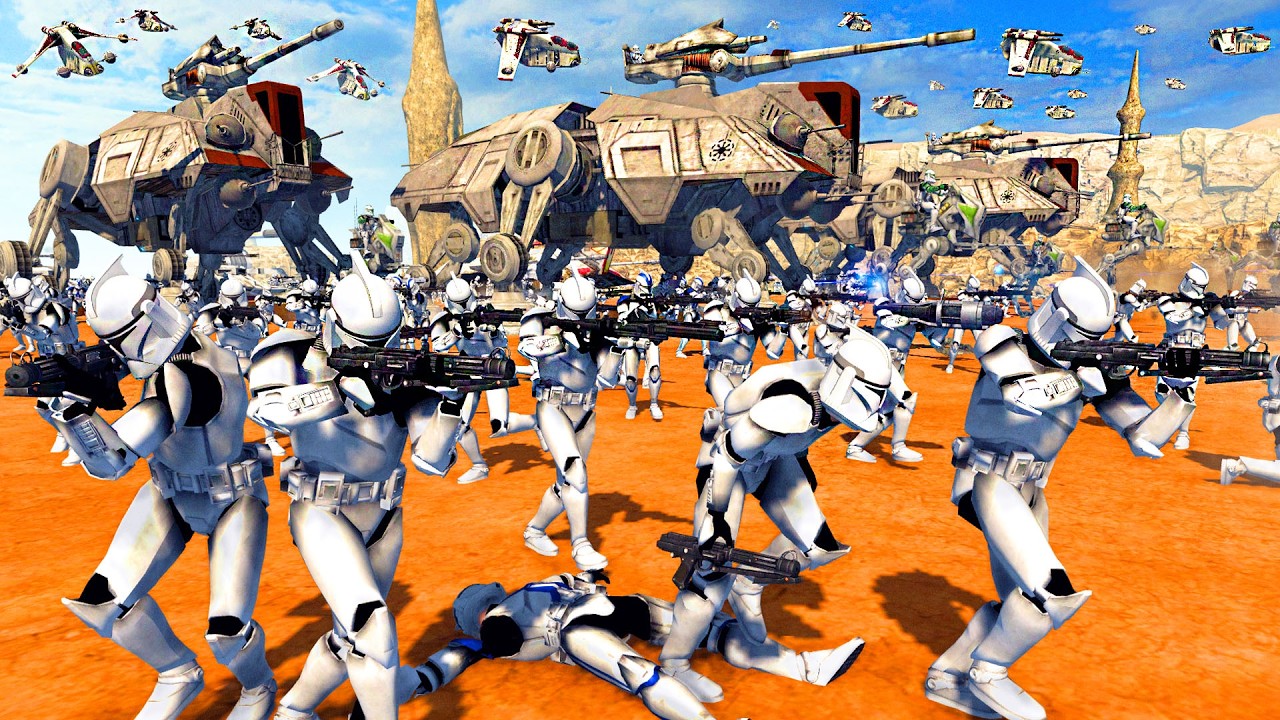 Full-Scale CLONE WARS Invasion of GEONOSIS Factory! - Men of War: Star ...