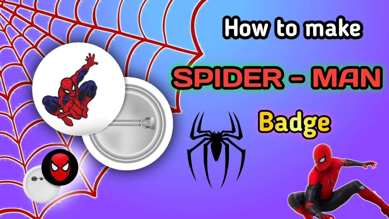 How to make spider man badge at home | Marvel spider man badge - YouTube