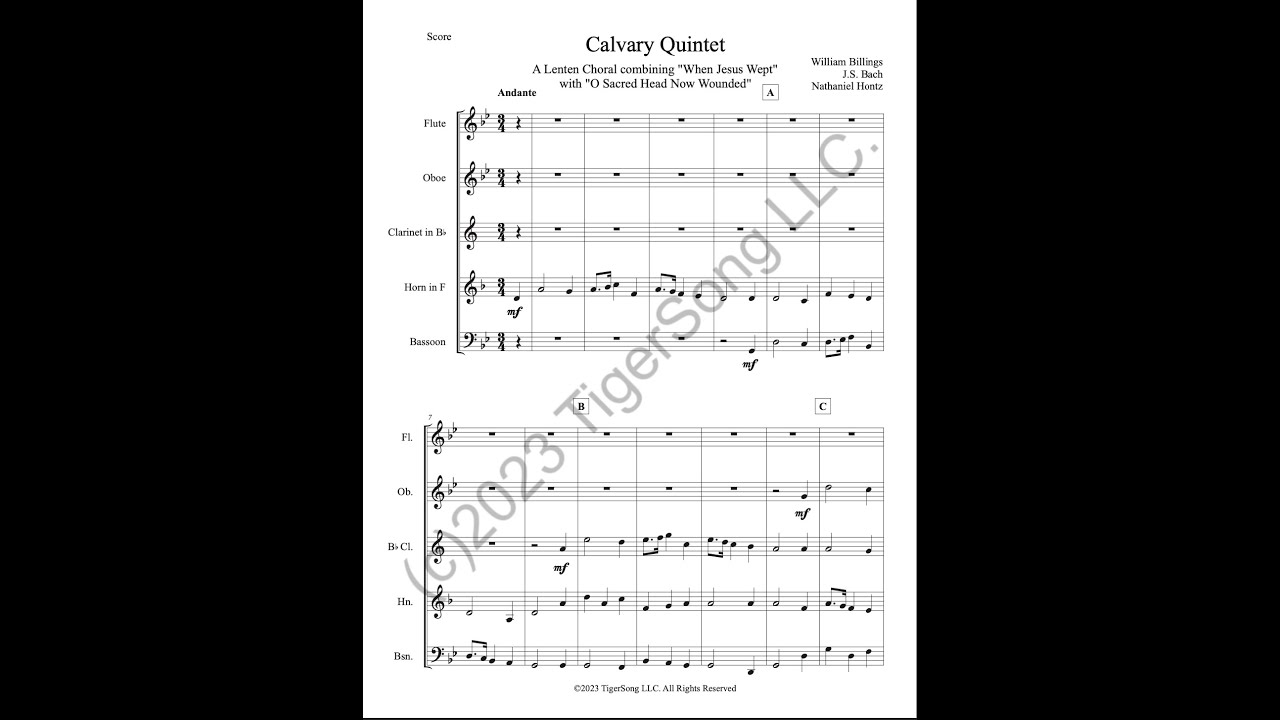 Calvary Quintet (Billings & Bach) for Woodwind Quintet - YouTube