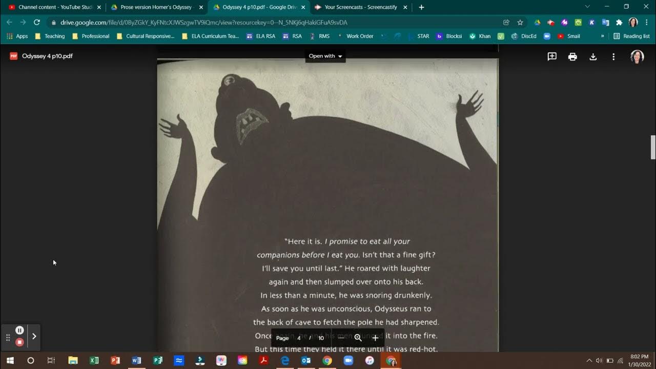 The Odyssey, Retelling by Gillian Cross: Section 4 The Giant in the ...