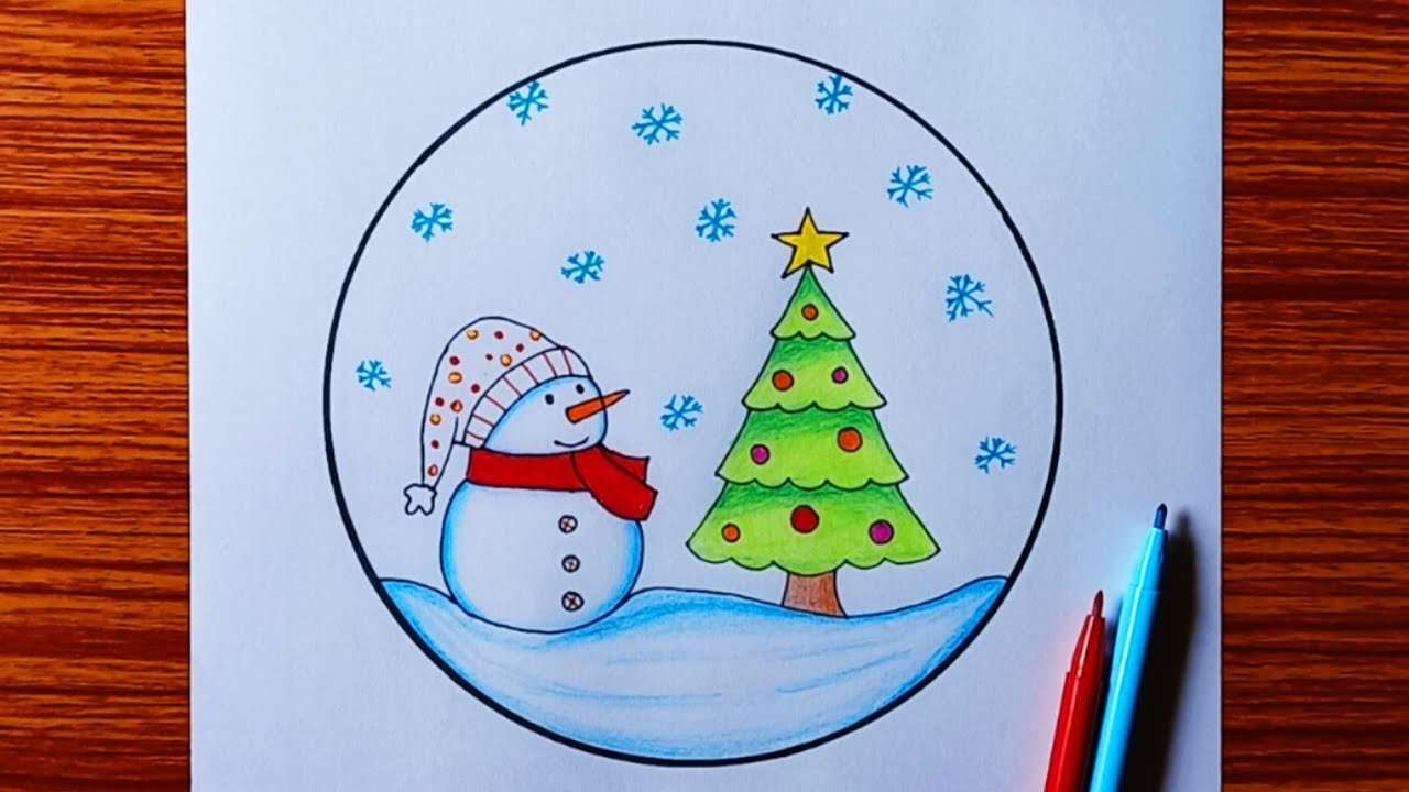 Merry Christmas Drawing Easy / christmas Drawing ideas for Beginners ️ ...