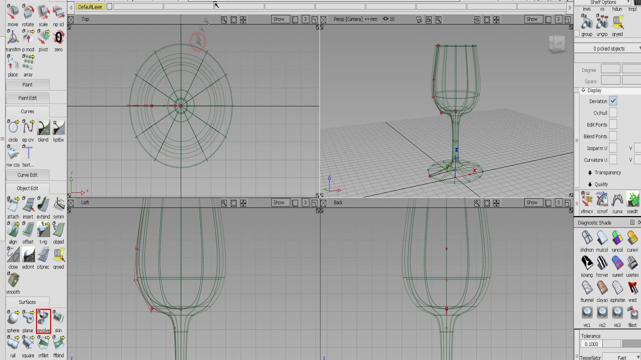 Alias Studio modeling - wine glass [sini] - YouTube
