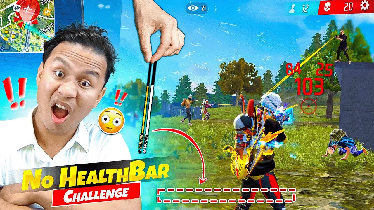 No Health Bar Challenge in Solo Vs Squad 😎 Unbelievable Gameplay with ...