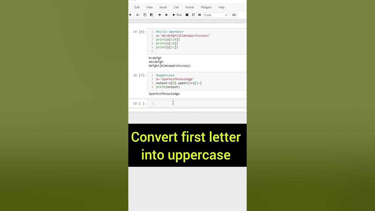Slice Operator In Python Uppercase Function Youtube