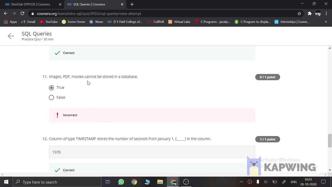 Coursera Introduction to SQL| quiz answer| week2 - YouTube