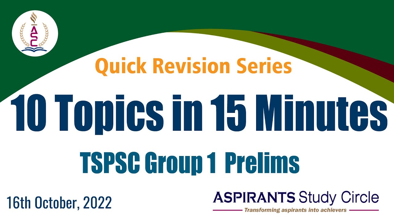 Quick Revision Series10 Topics in 15 Minutes | Current Affairs ...