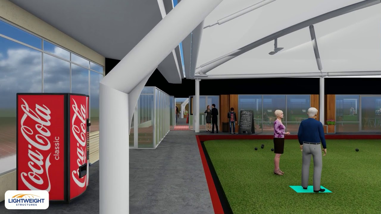 Lawn Bowls - Morwell Bowls Club Club - 'Dome' Fabric roof structure ...