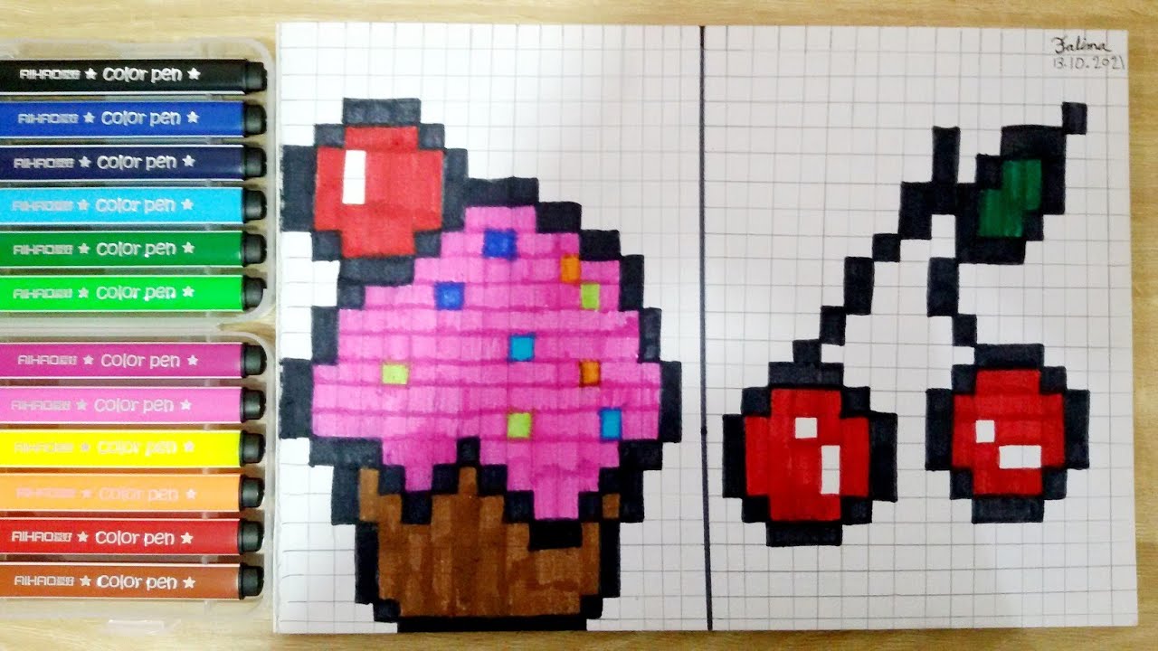 تحدي الرسم بالمربعات pixel art| تجربة الرسم بالمربعات لأول مرة 😅 - YouTube