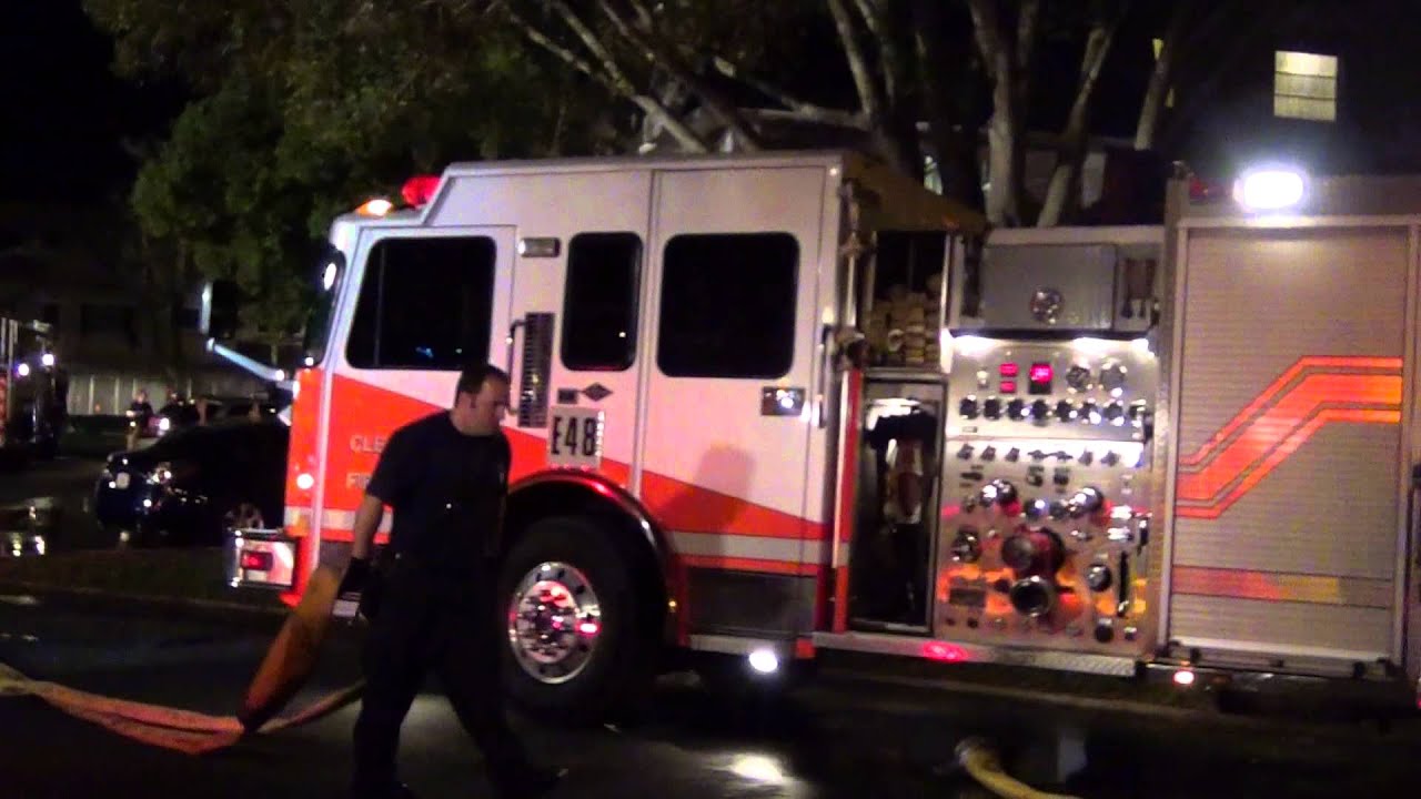 ENGINE 48 CLEARWATER FIRE RESCUE AT CONDO FIRE IN FLORIDA - YouTube