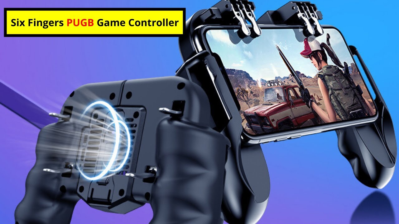 Six Fingers PUGB Mobile Game Controller with Cooling Fan - YouTube