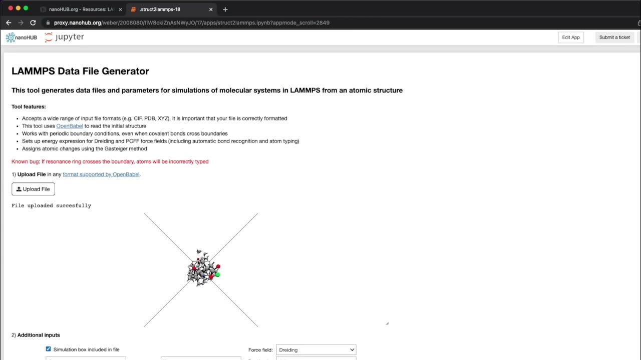 URE Experience - LAMMPS Data File Generator Tool Demo - YouTube