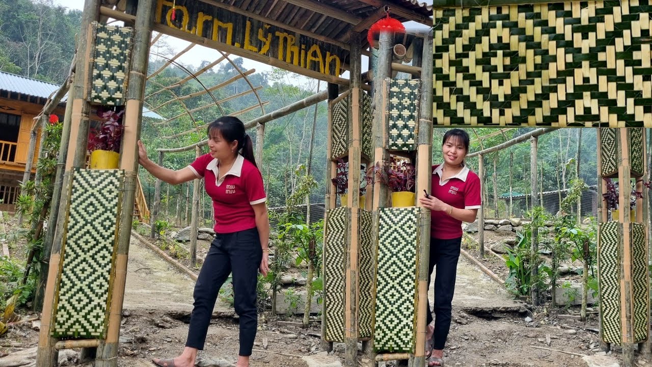 How to design beautiful bamboo gate posts to enter and exit the farm l ...