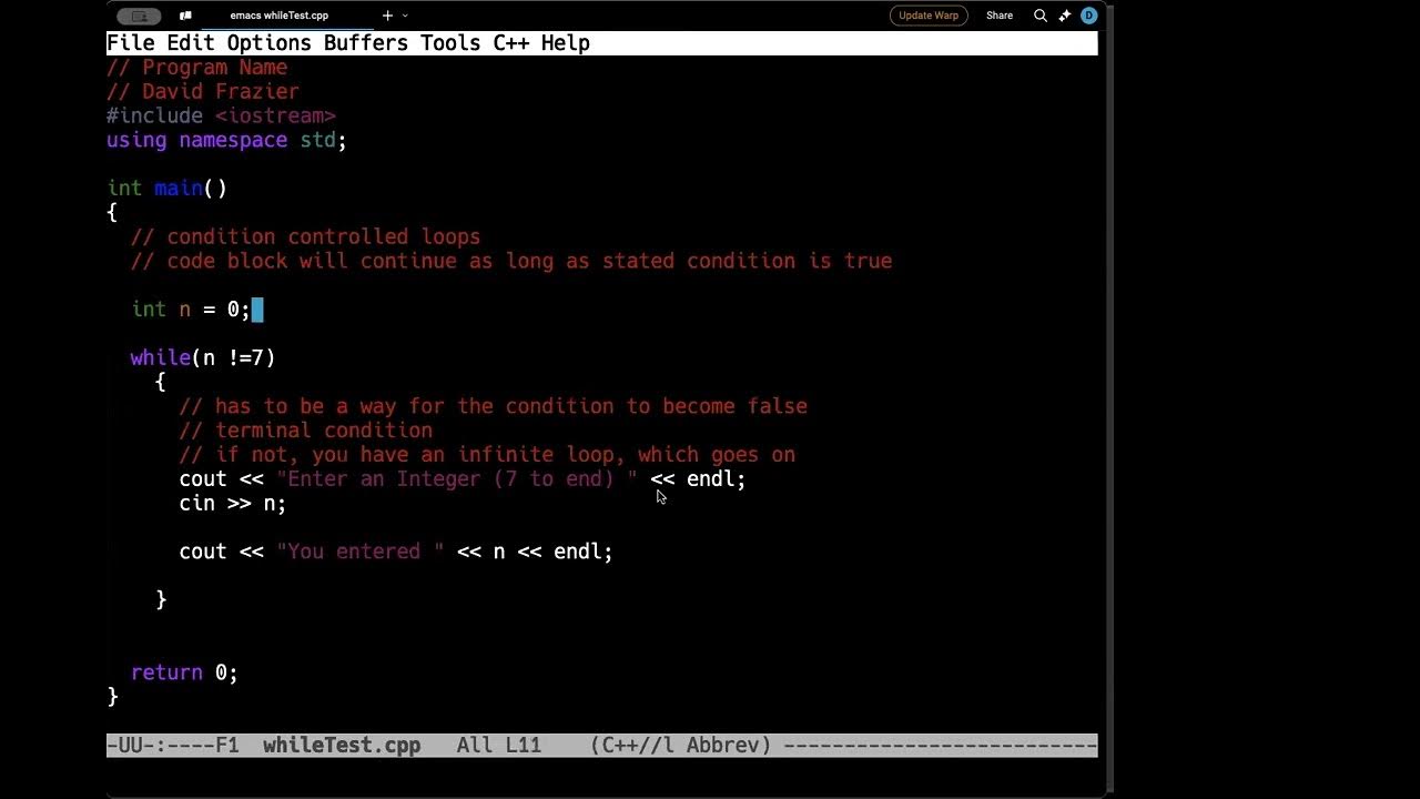 Condition Controlled Loops - YouTube