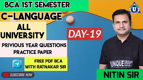 bca 1st semester c language PYQ - YouTube