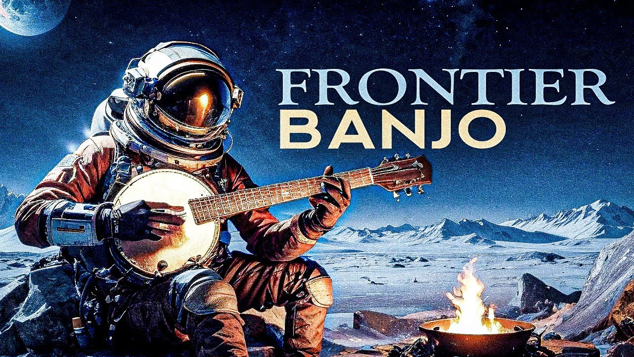 Banjo Playing Astronaut On Moon
