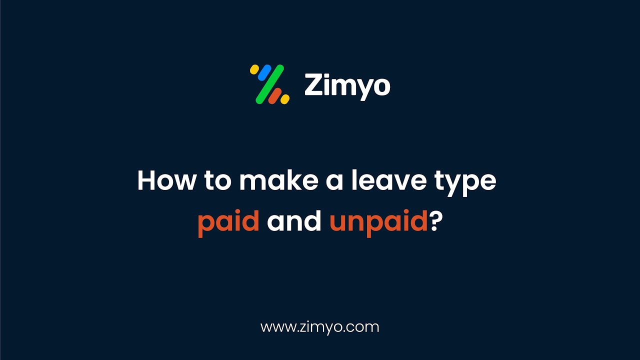 How to make a leave type paid and unpaid? - YouTube