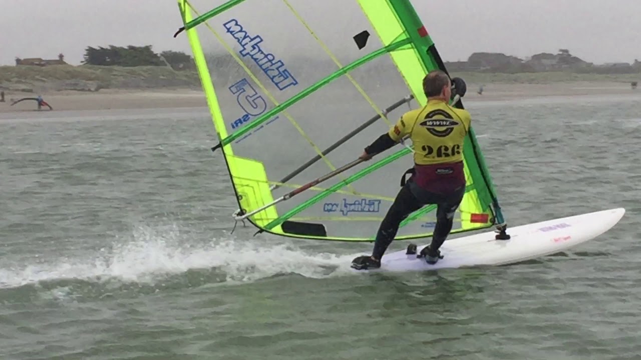 West Wittering lagoon windsurfing on my 24 year old BIC Astro Rock ...