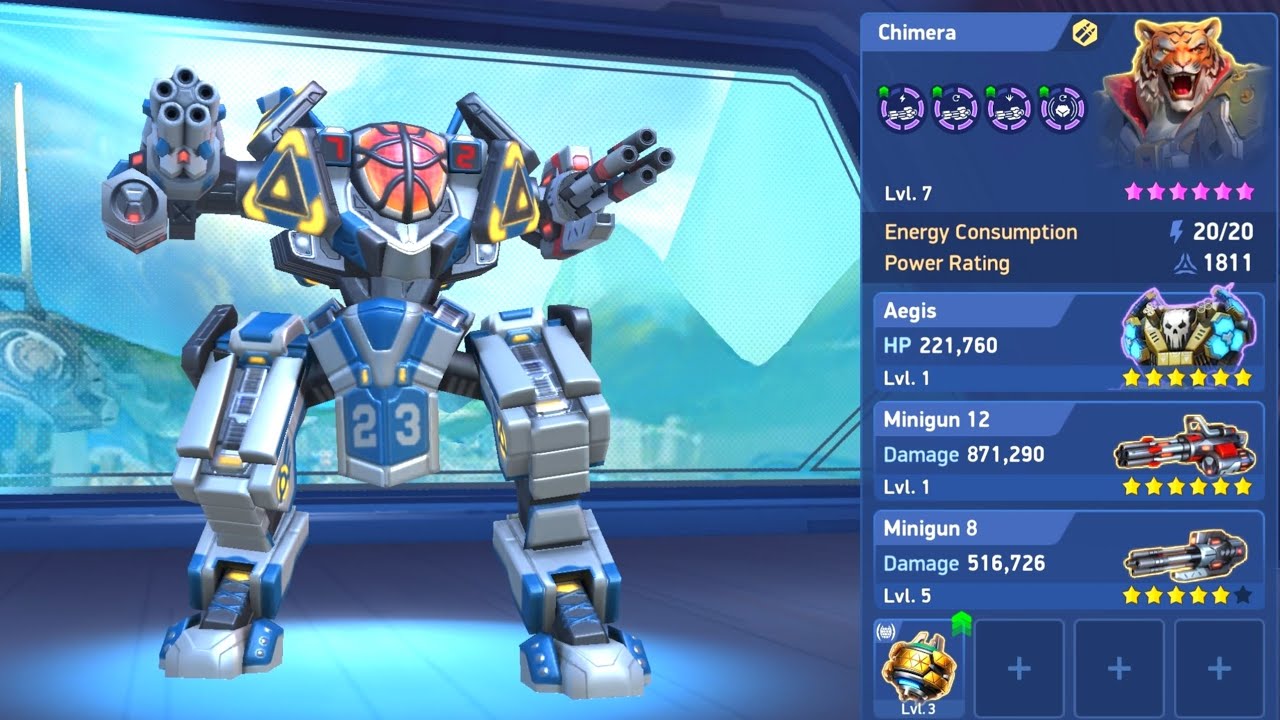 Aegis with Minigun 12 and 8 Gameplay - Mech Arena - YouTube