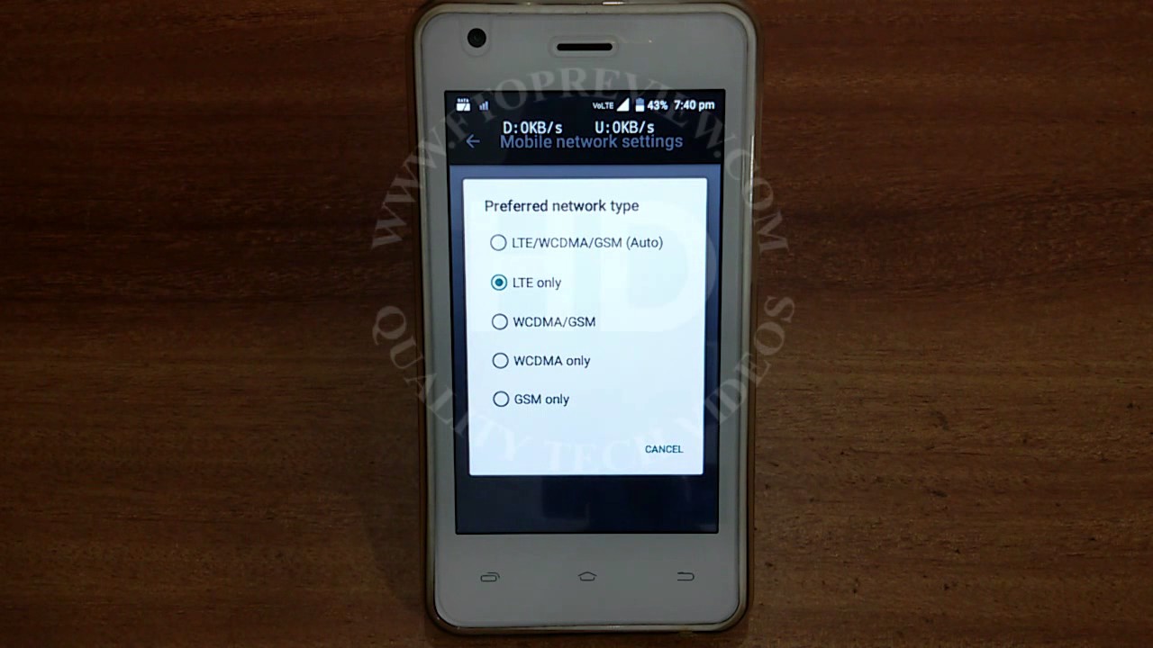 Change Network Mode Settings Android Mobile - YouTube