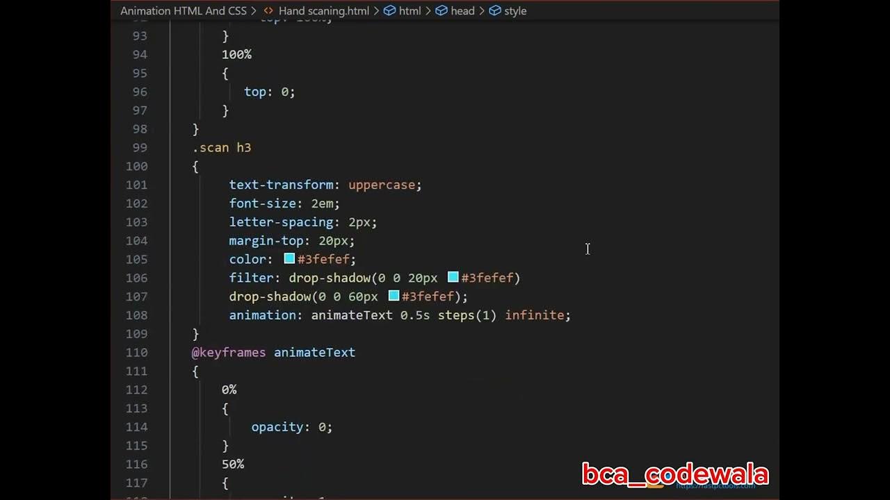 Hand Print Scanning | Html and css effects | how to create in hand print scanning html and css ...