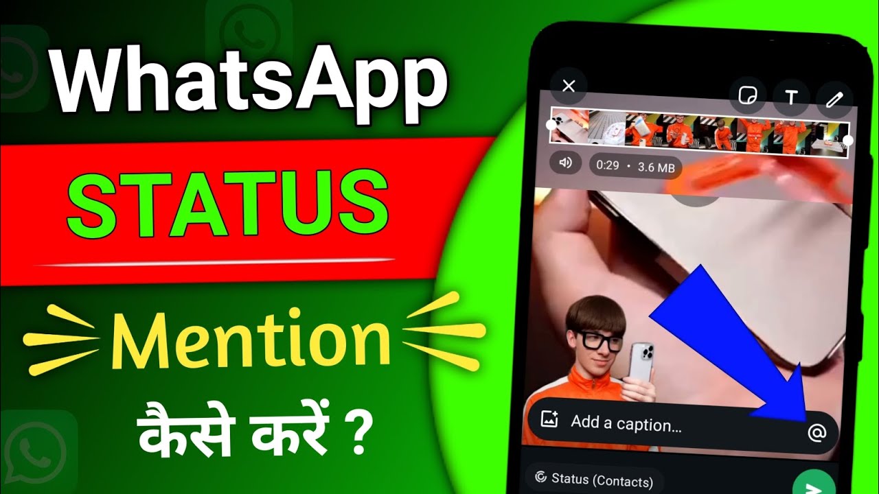 WhatsApp par status mention kaise kare | how to mention whatsapp status ...