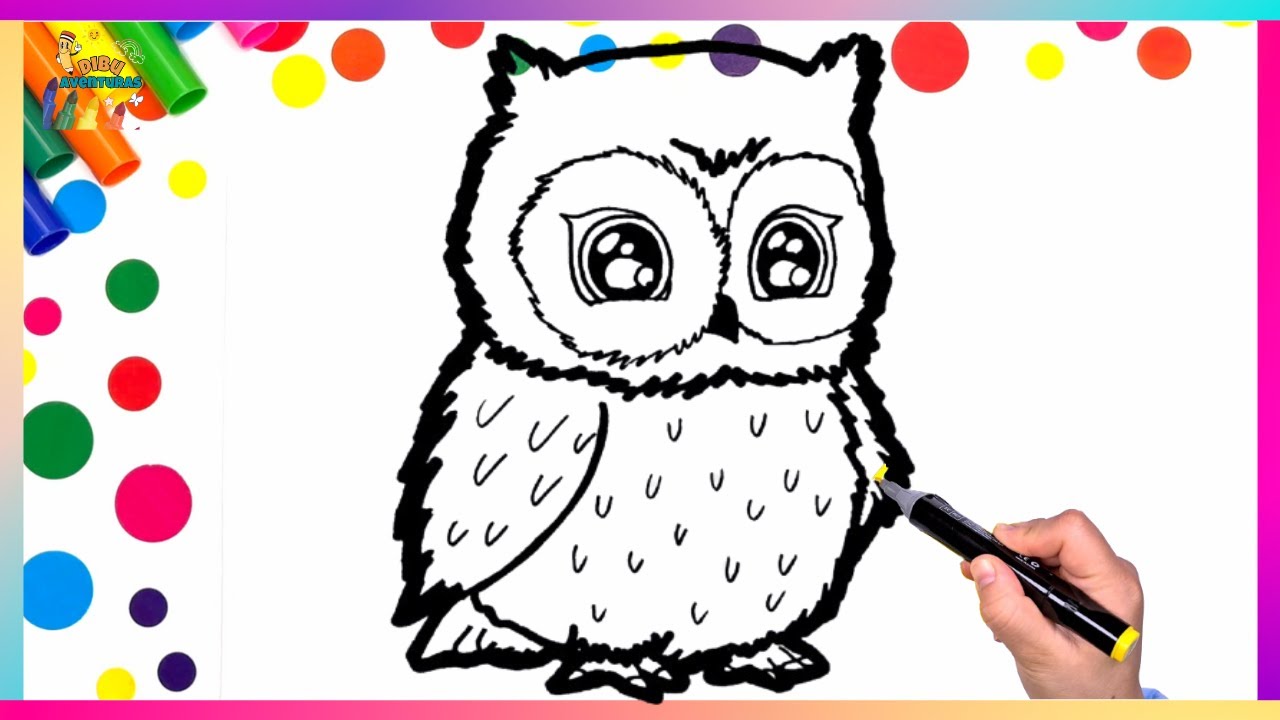 🦉🌟 Dibuja y Colorea un Búho Tierno Paso a Paso 🖍️🎨 | Dibujos Fáciles ...