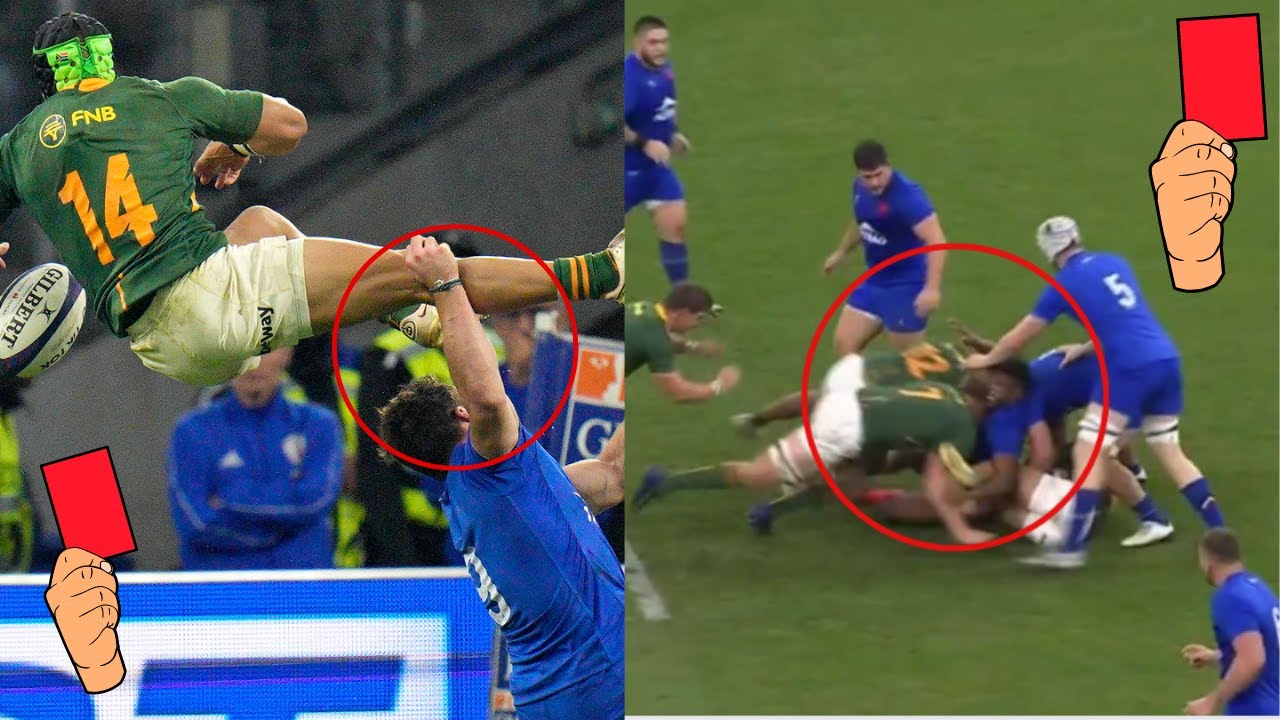 France vs Springboks 2 Red Cards - YouTube