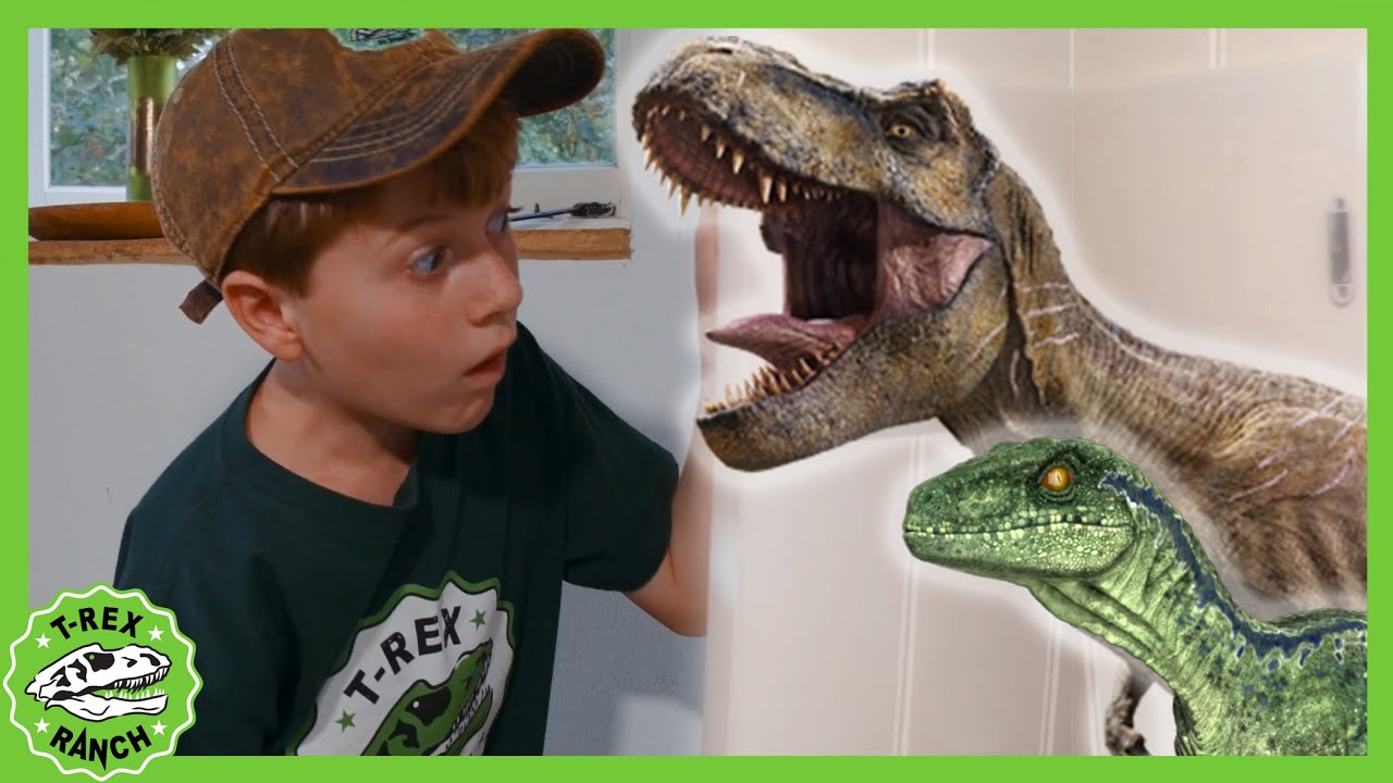GIANT DINOS & A Mystery Door? What's Behind It?! | T-Rex Ranch Dinosaur ...
