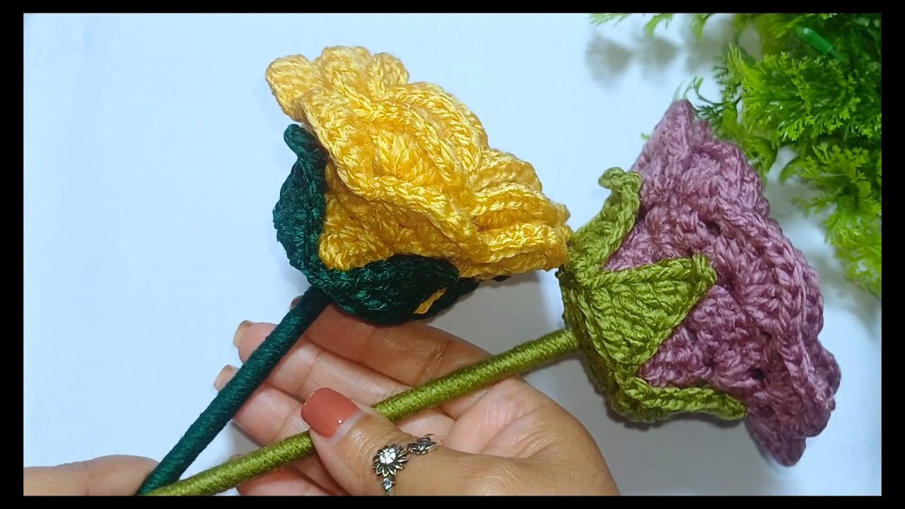 Como hacer rosas tejidas a crochet (Tutorial paso a paso) - YouTube