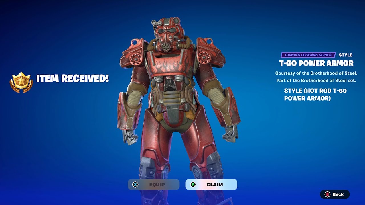 FORTNITE HOT ROD T-60 POWER ARMOR UNLOCKED - YouTube
