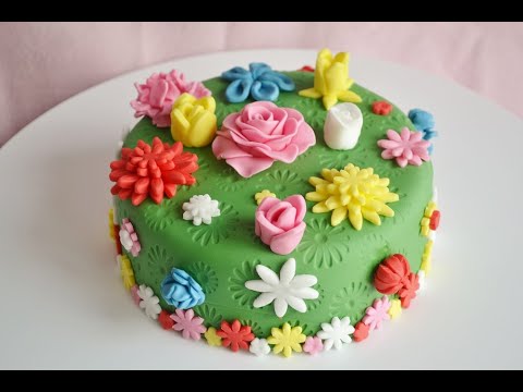 Fondant Flower Diversity Cake - YouTube