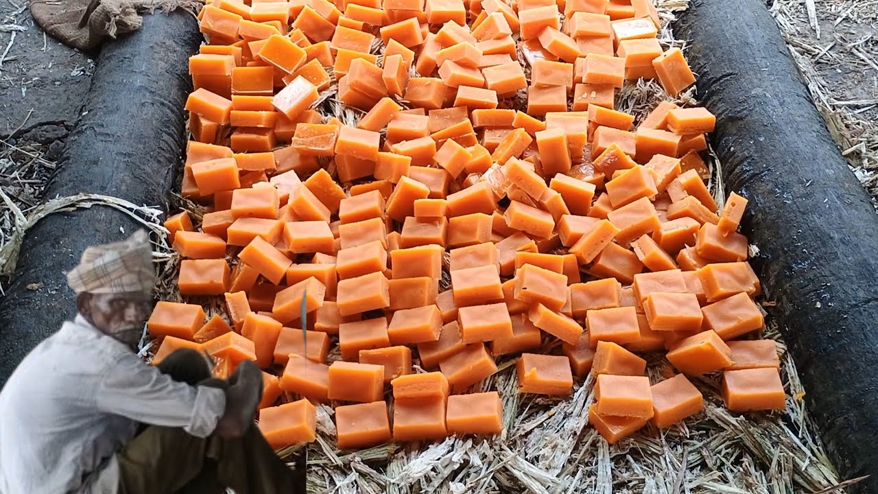 Traditional Jaggery Making Process | Jaggery Making from Sugar Cane ...
