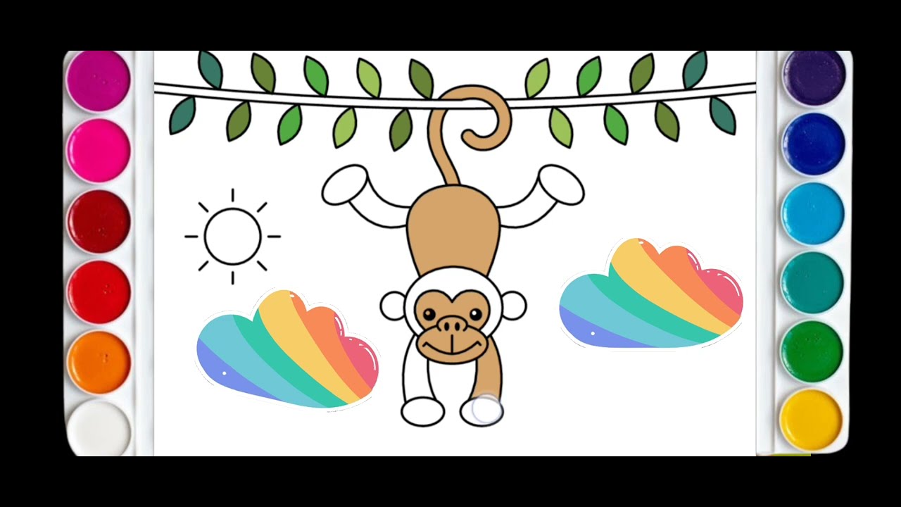 How to paint a monkey in the jungle @paintingiteasy - YouTube