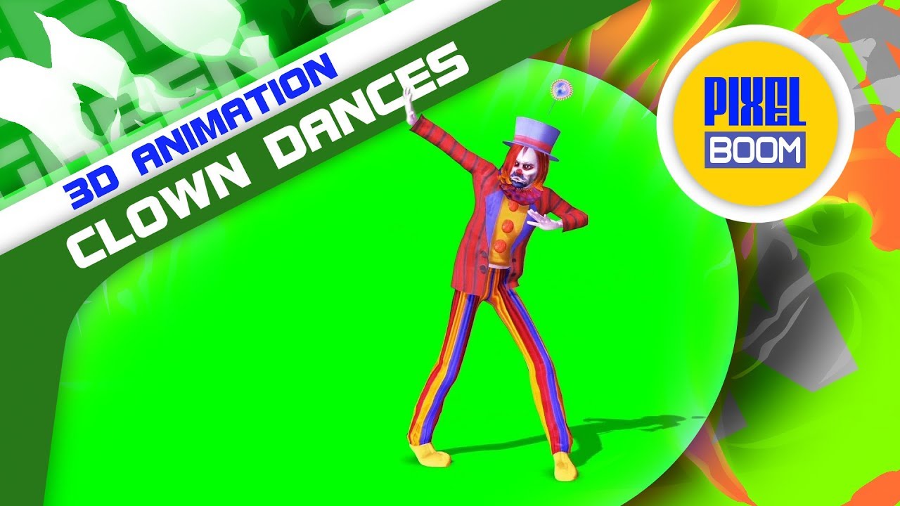 Green Screen Clown Dances Stage Infernal Circus - PixelBoom - YouTube